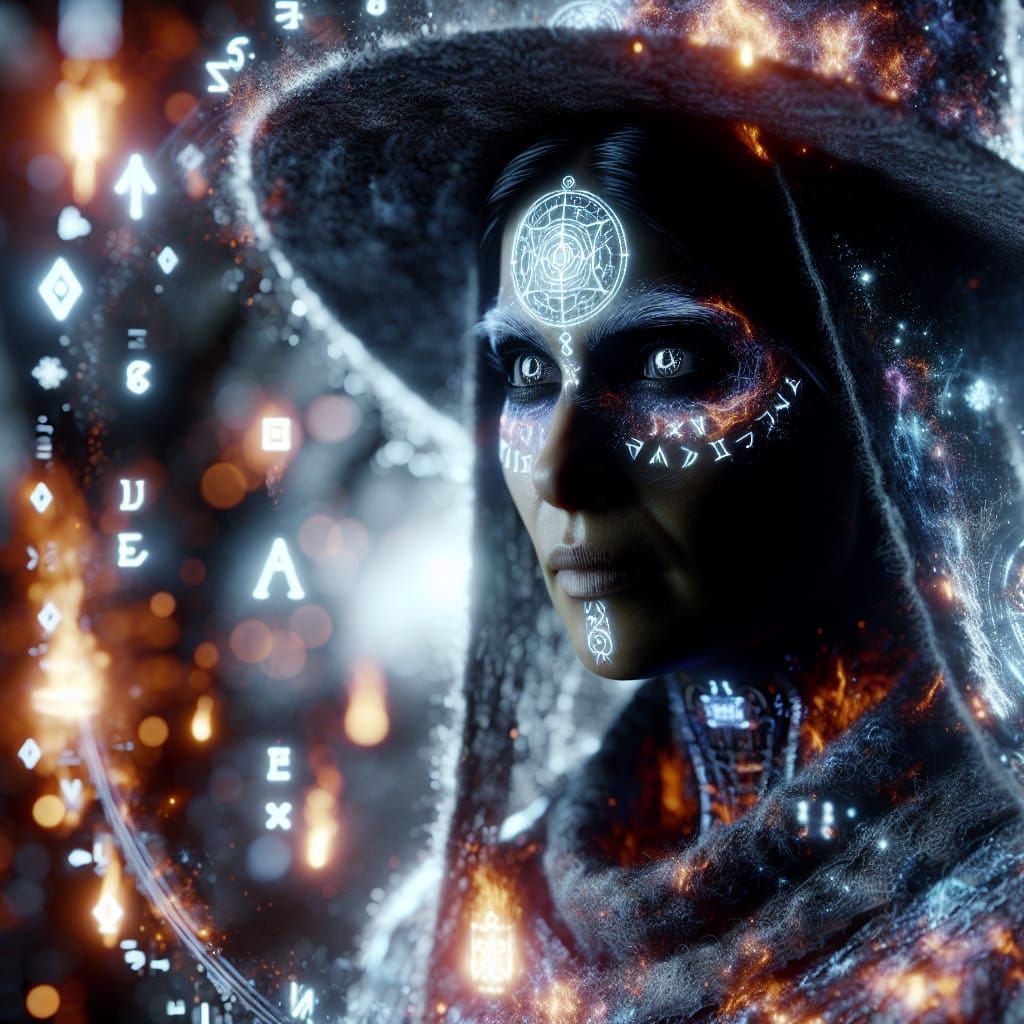 Witch With Runes - AI Generated Artwork - NightCafe Creator