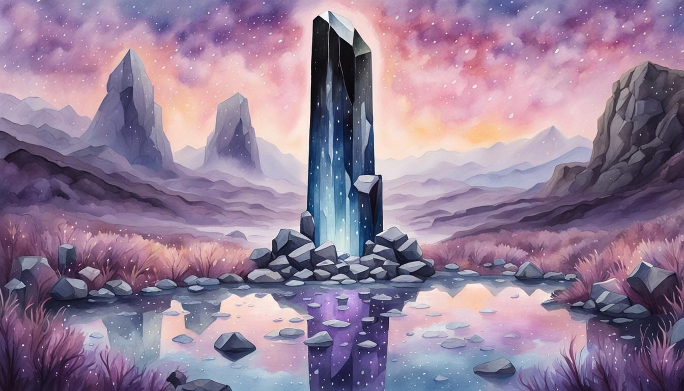 Dream like obsidian Monoliths in pastel - AI Generated Artwork ...