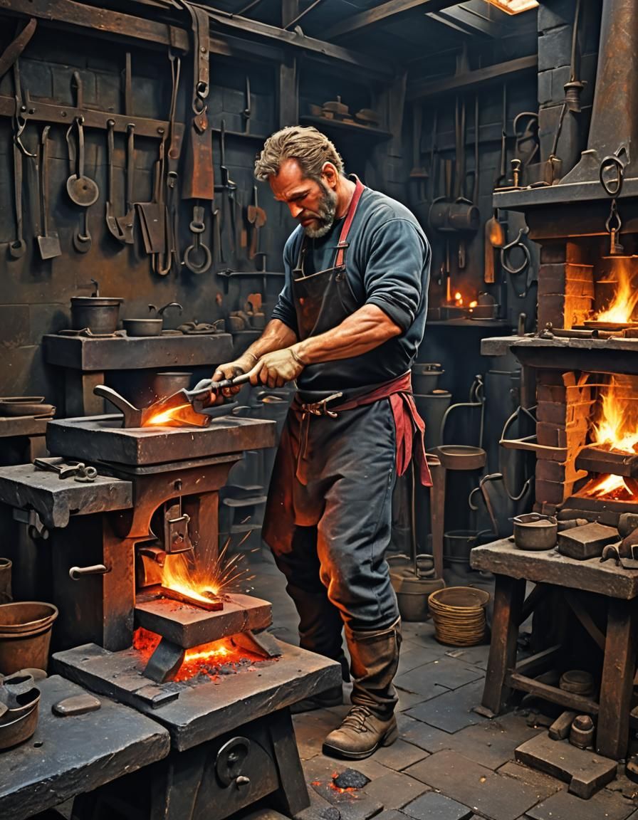The Blacksmith. - AI Generated Artwork - NightCafe Creator