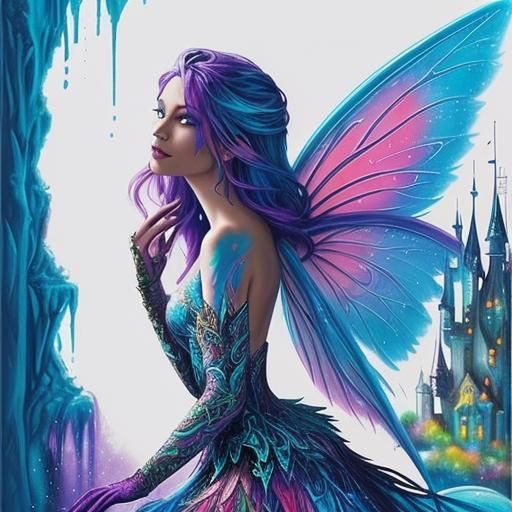 Amazingly Stunningly Beautiful colorful fancy fantasy fairy with ...
