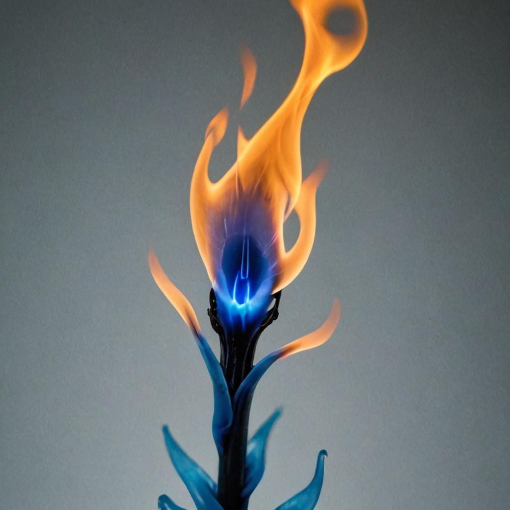 Extreme macro photography, a single blue flame - AI Generated Artwork ...