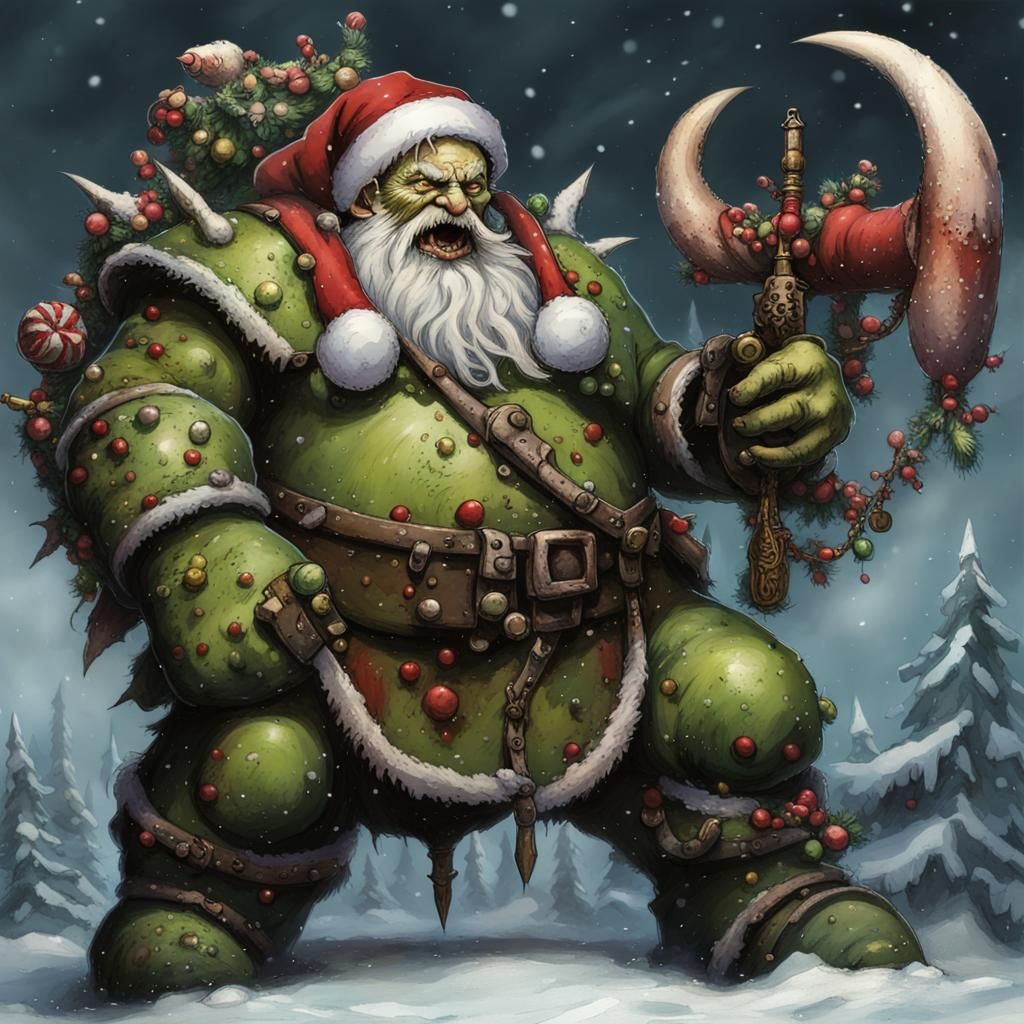 Nurgle Santa Claws Christmas - AI Generated Artwork - NightCafe Creator