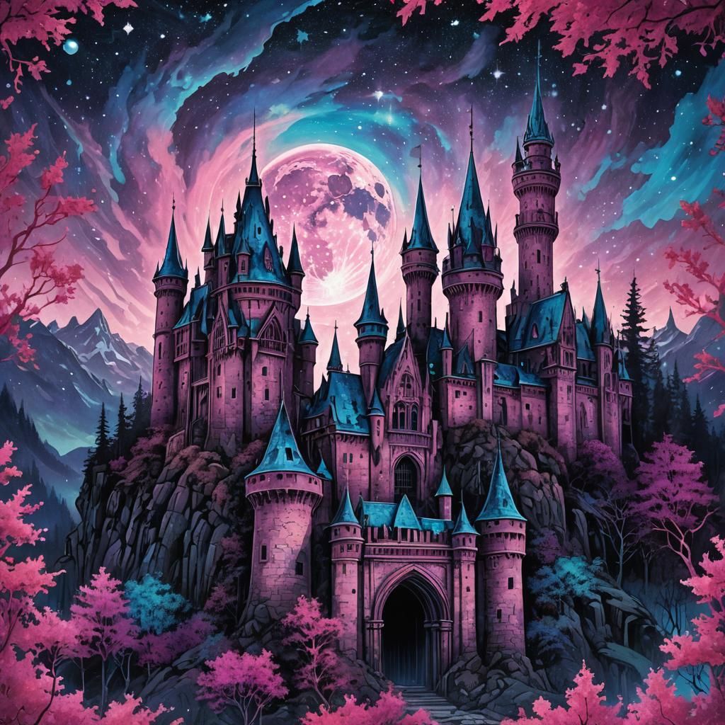 Midnight castle - AI Generated Artwork - NightCafe Creator