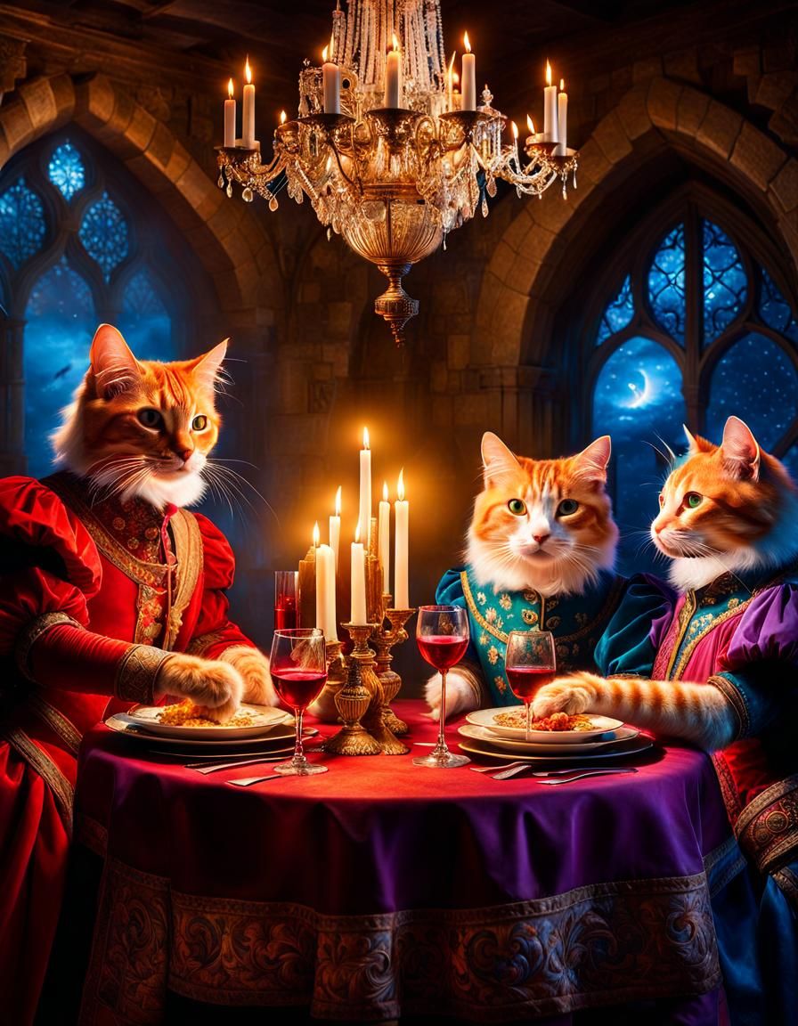 Three Mus-Cat-teers - AI Generated Artwork - NightCafe Creator