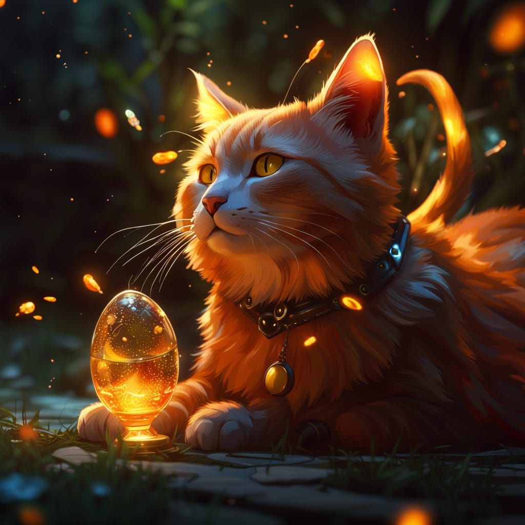 Firefly Cat - AI Generated Artwork - NightCafe Creator
