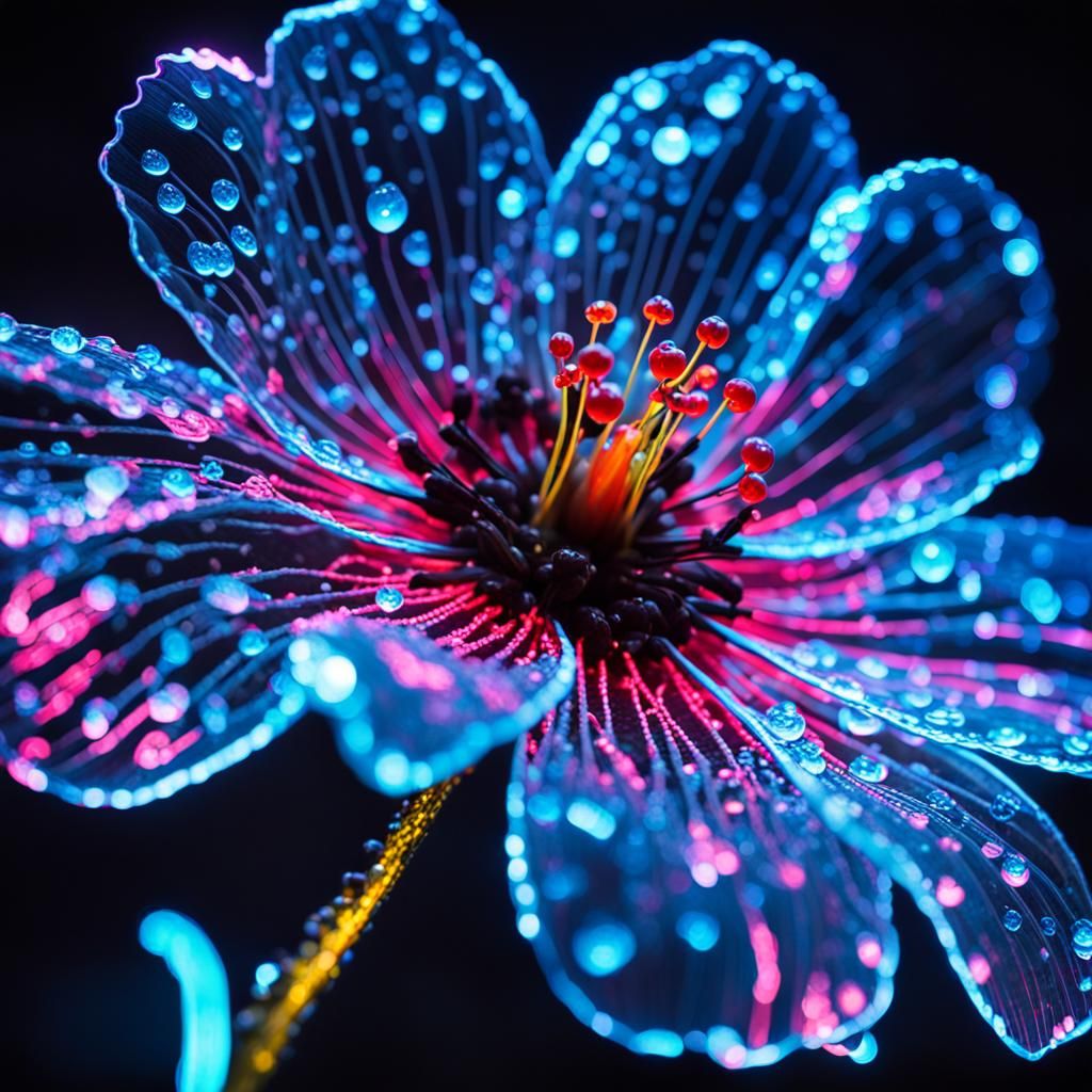 luminous flower - AI Generated Artwork - NightCafe Creator
