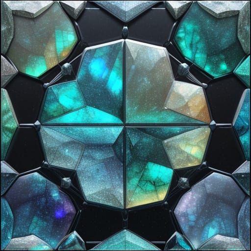 Surreal Geometric Dance in Iridescent Harmony - AI Art