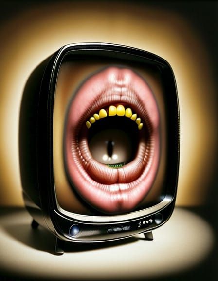 Surrealism Masterpiece: Melting Television in a Da... - AI Art
