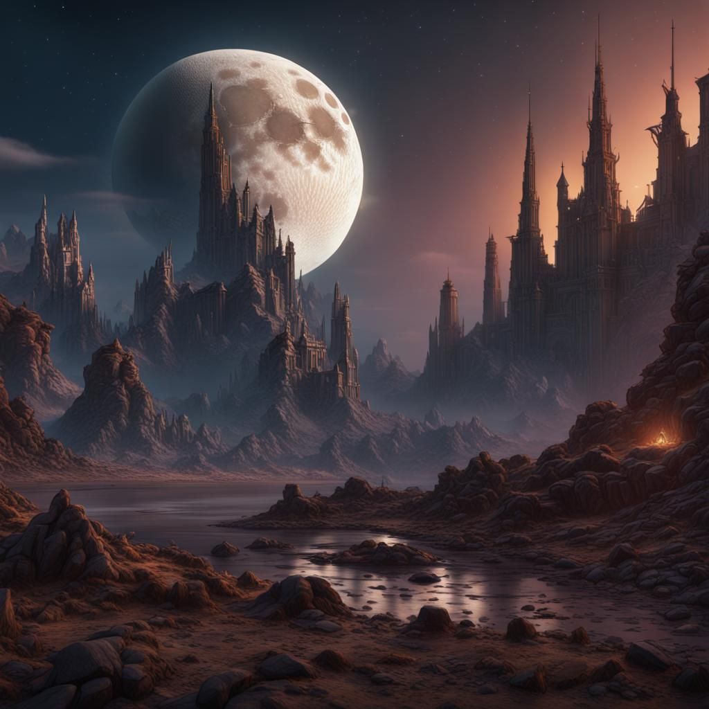 Moon scape - AI Generated Artwork - NightCafe Creator