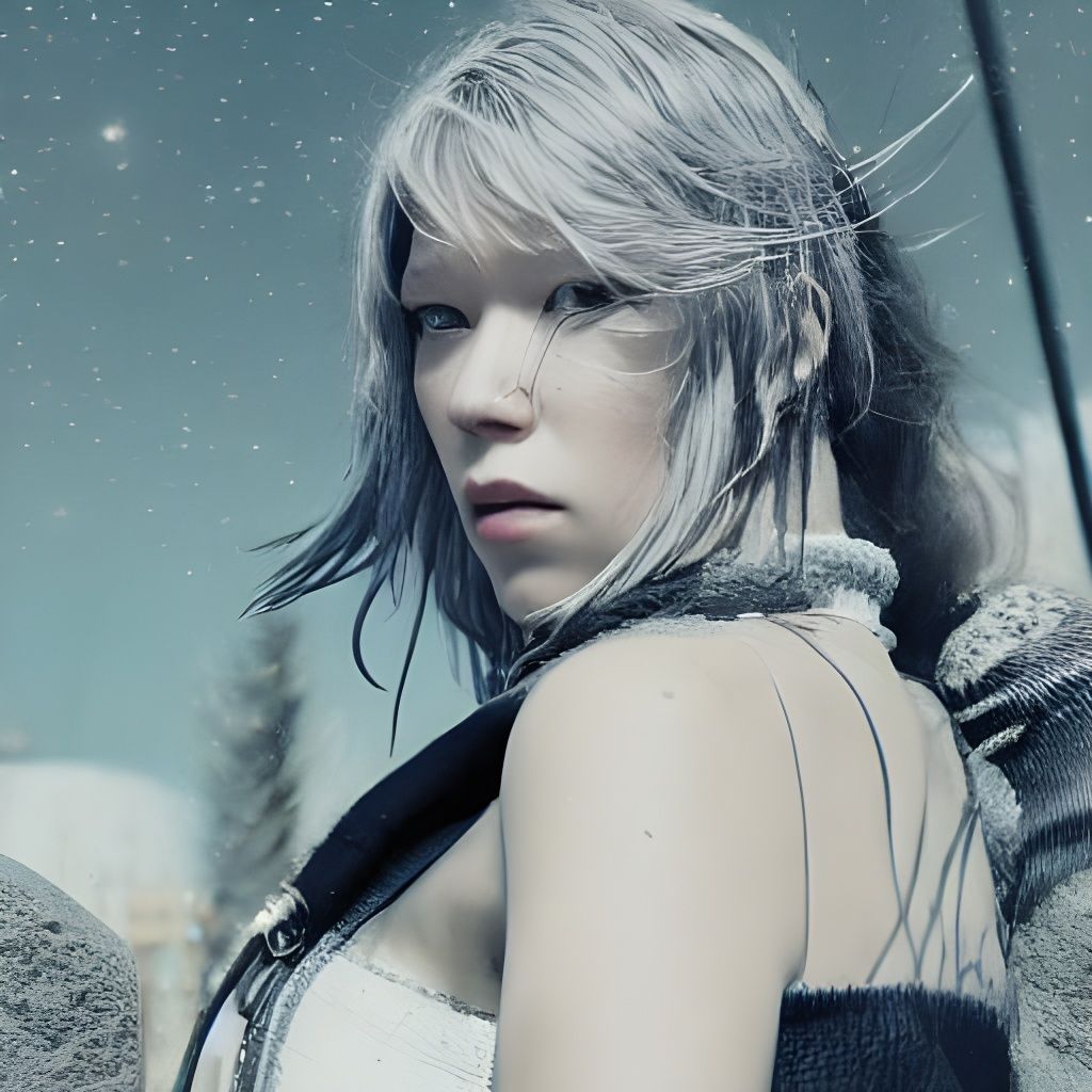 Dystopian Goth Girl Dancing in a Crashed World - AI Art