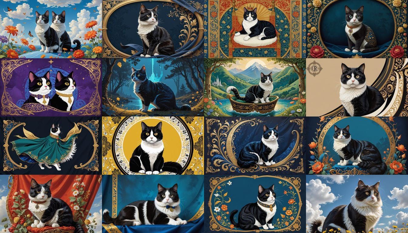Flag of Oreolandia with Oreo the Chonky Cat Ruler - AI Art