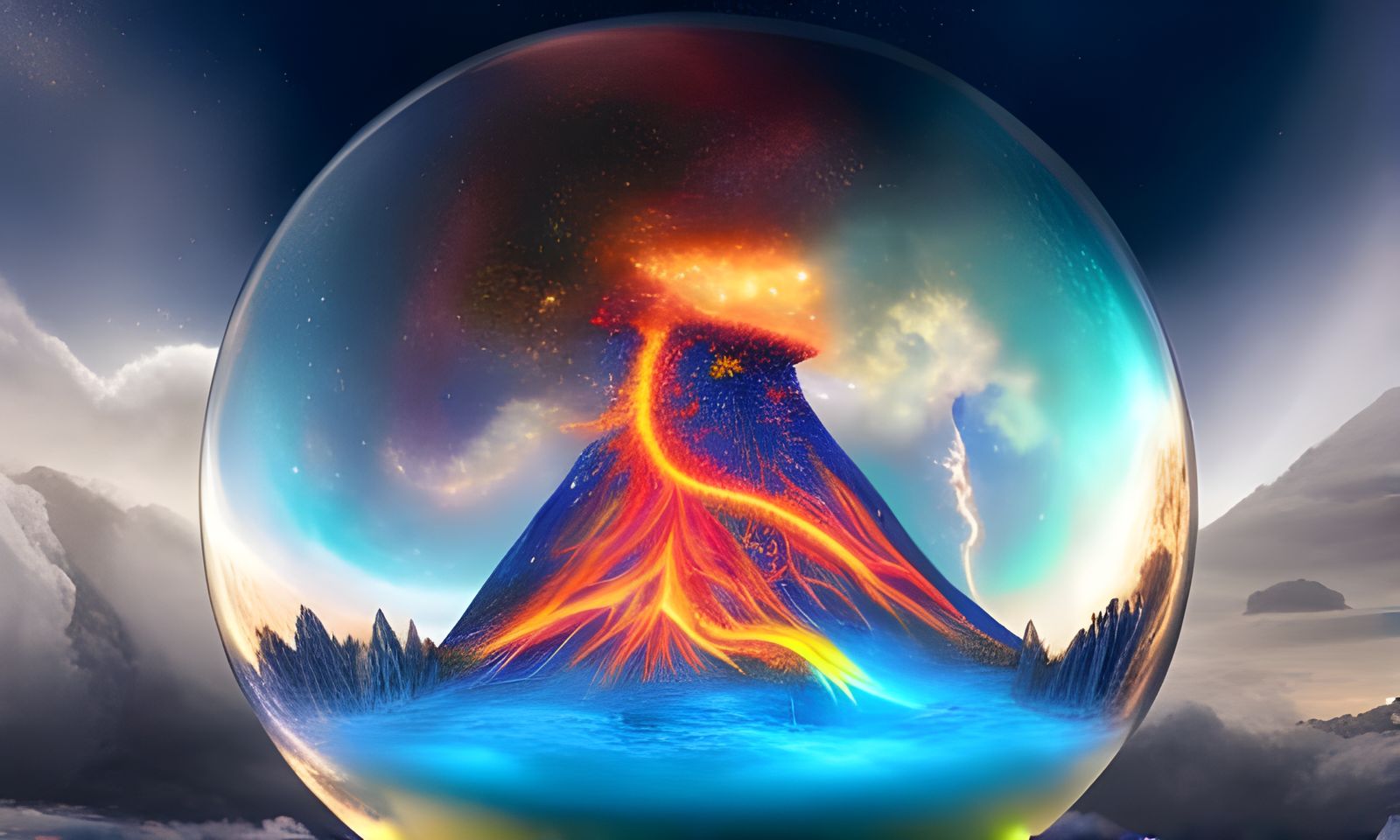 Contained eruption - AI Generated Artwork - NightCafe Creator