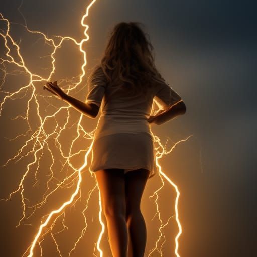 Lightning as a person (Striking) - AI Generated Artwork - NightCafe Creator