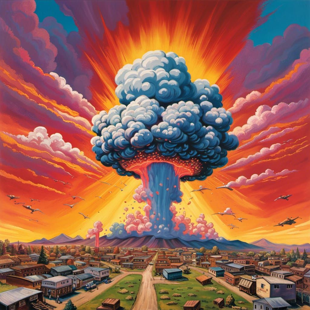 atomic bomb explosion - AI Generated Artwork - NightCafe Creator