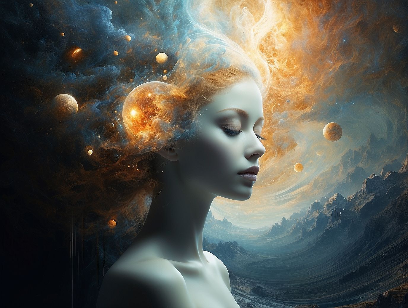 Soul dreams between worlds - AI Generated Artwork - NightCafe Creator