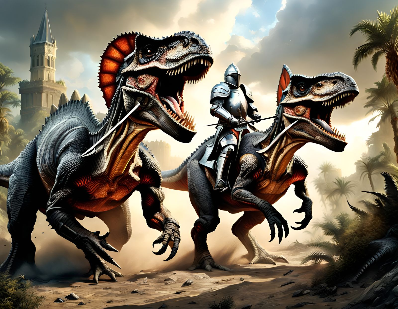 What if Knights Had Dinosaurs ? - AI Generated Artwork - NightCafe Creator