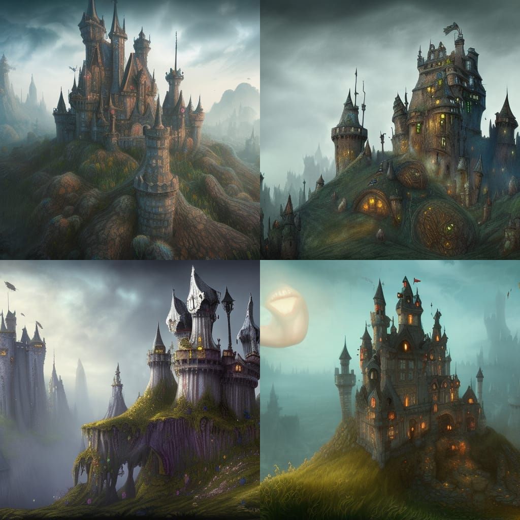 tim burton style castle - AI Generated Artwork - NightCafe Creator