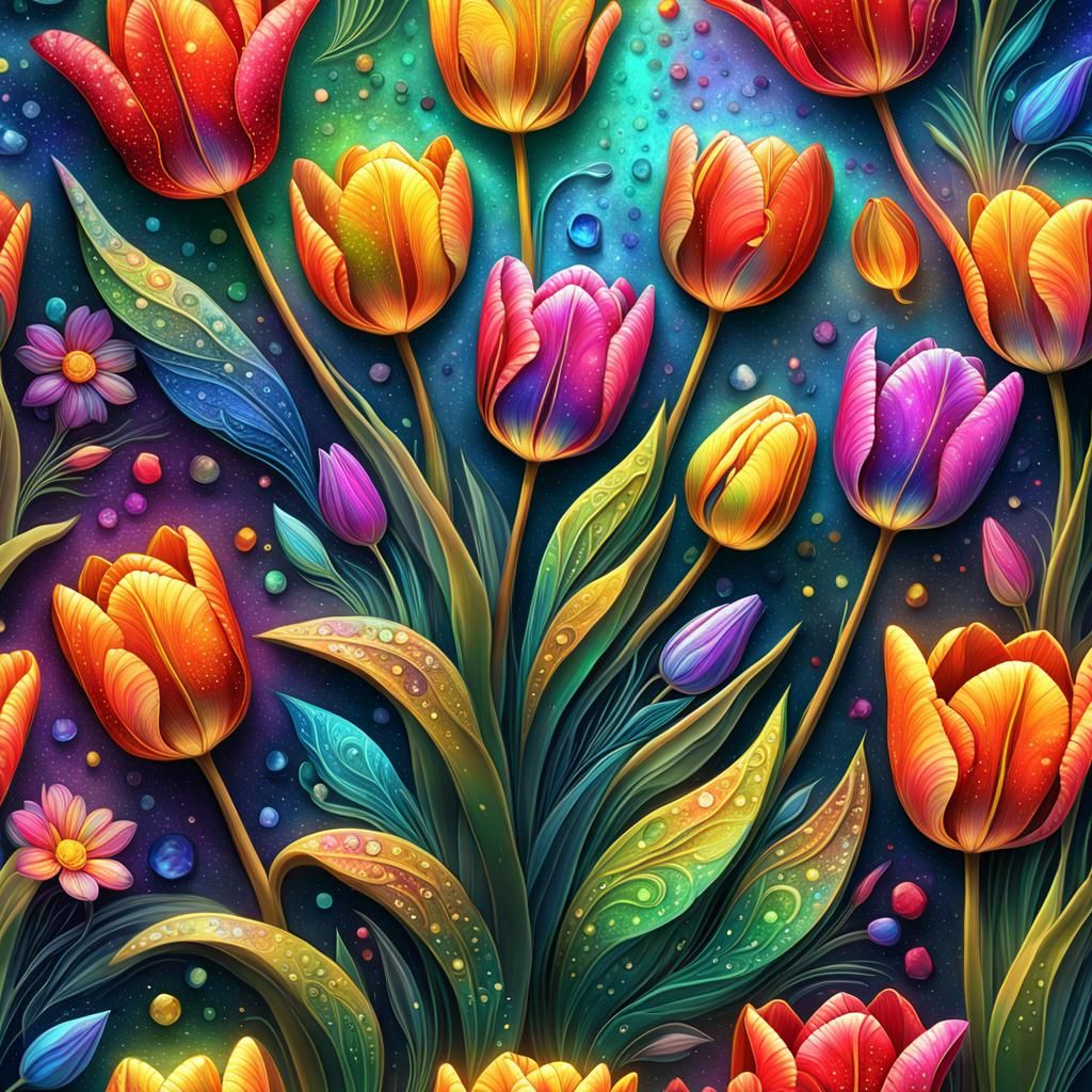 Clay medium art of Tulips Flowers - AI Generated Artwork - NightCafe ...