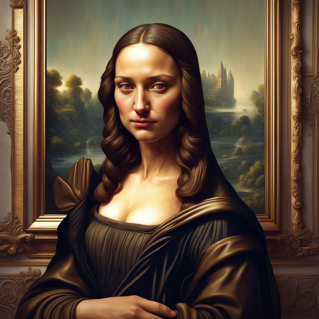 Mona lisa posing for Da Vinci - AI Generated Artwork - NightCafe Creator