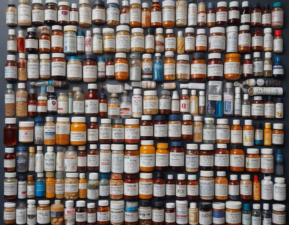 Pharmaceutical Medications in Elegant Still Life C... - AI Art