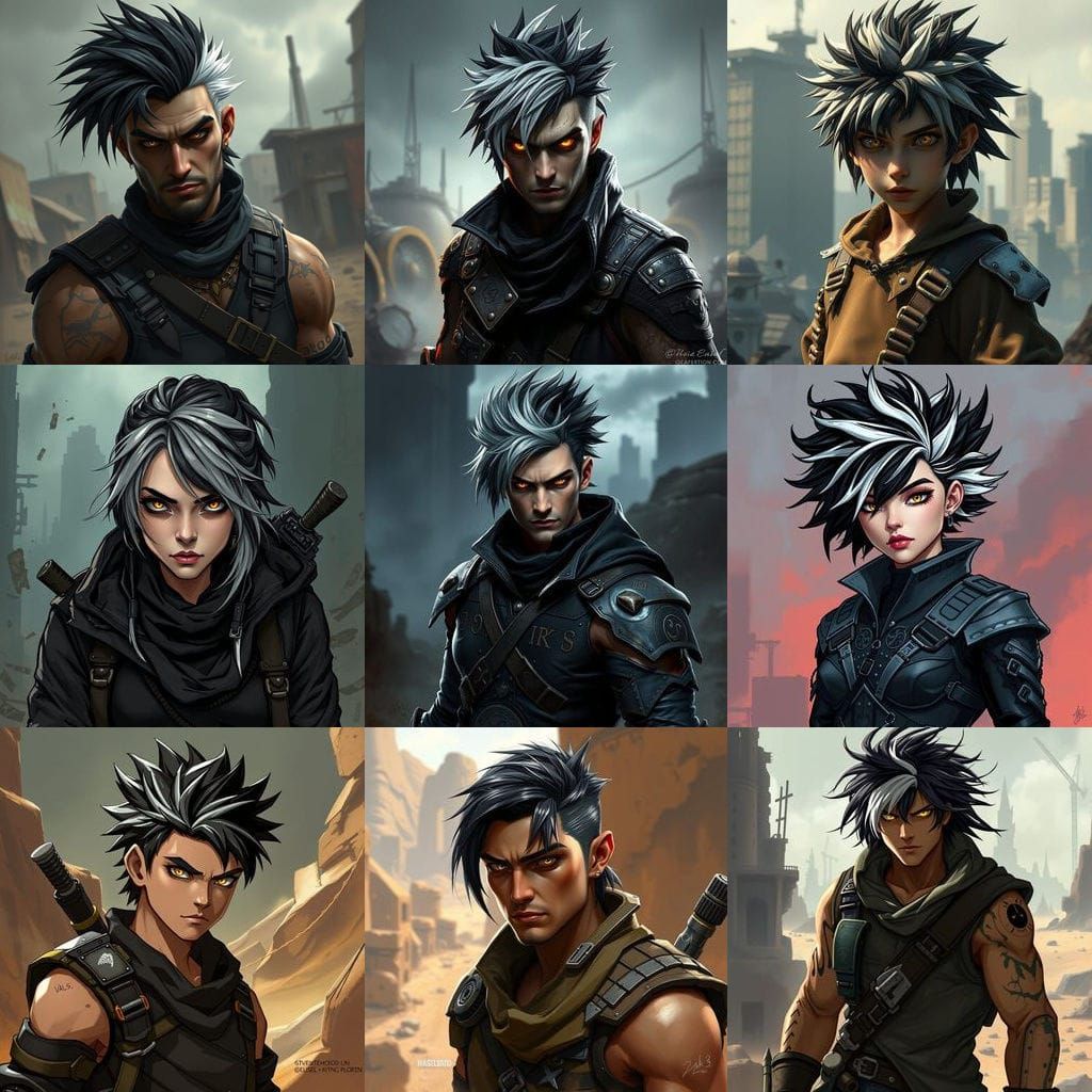 Vali Ravenclaw as a male Jak 3 character with black and white hair and ...