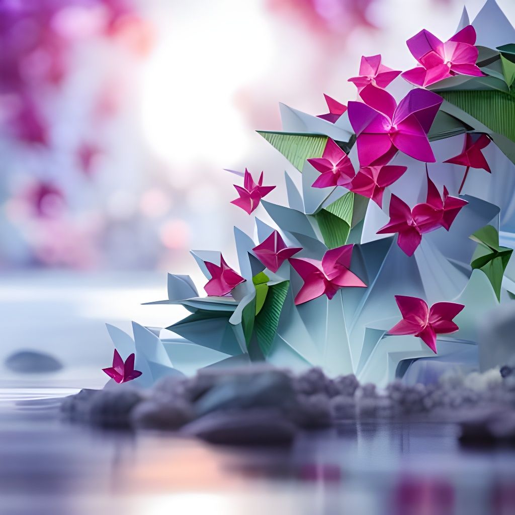 Origami flowers - AI Generated Artwork - NightCafe Creator
