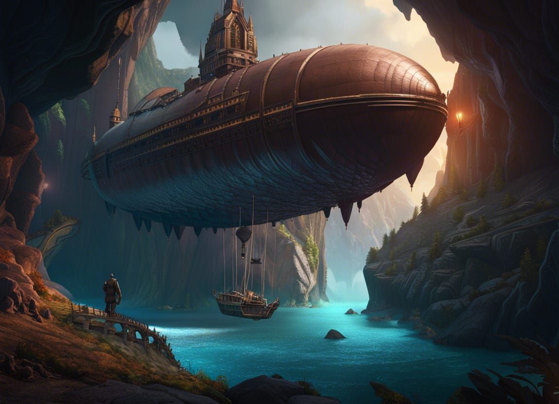 Underground Airship 2 - AI Generated Artwork - NightCafe Creator