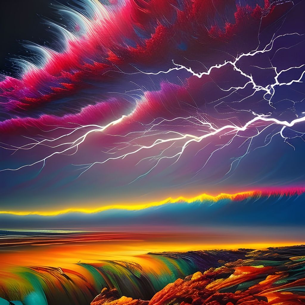Thunderbolts of Lightning - AI Generated Artwork - NightCafe Creator