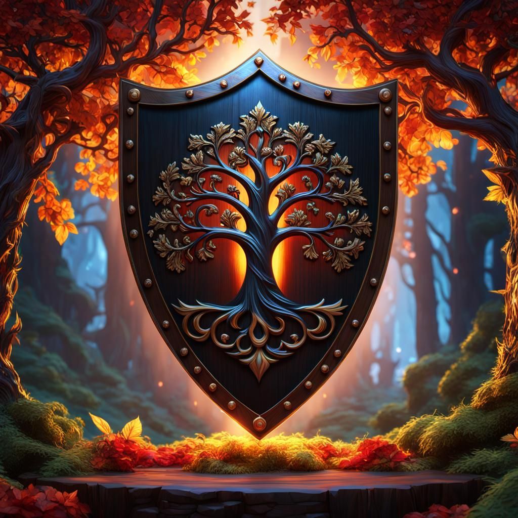 Shield Heraldry Tree of Life - Daily challenge #443 - NightCafe