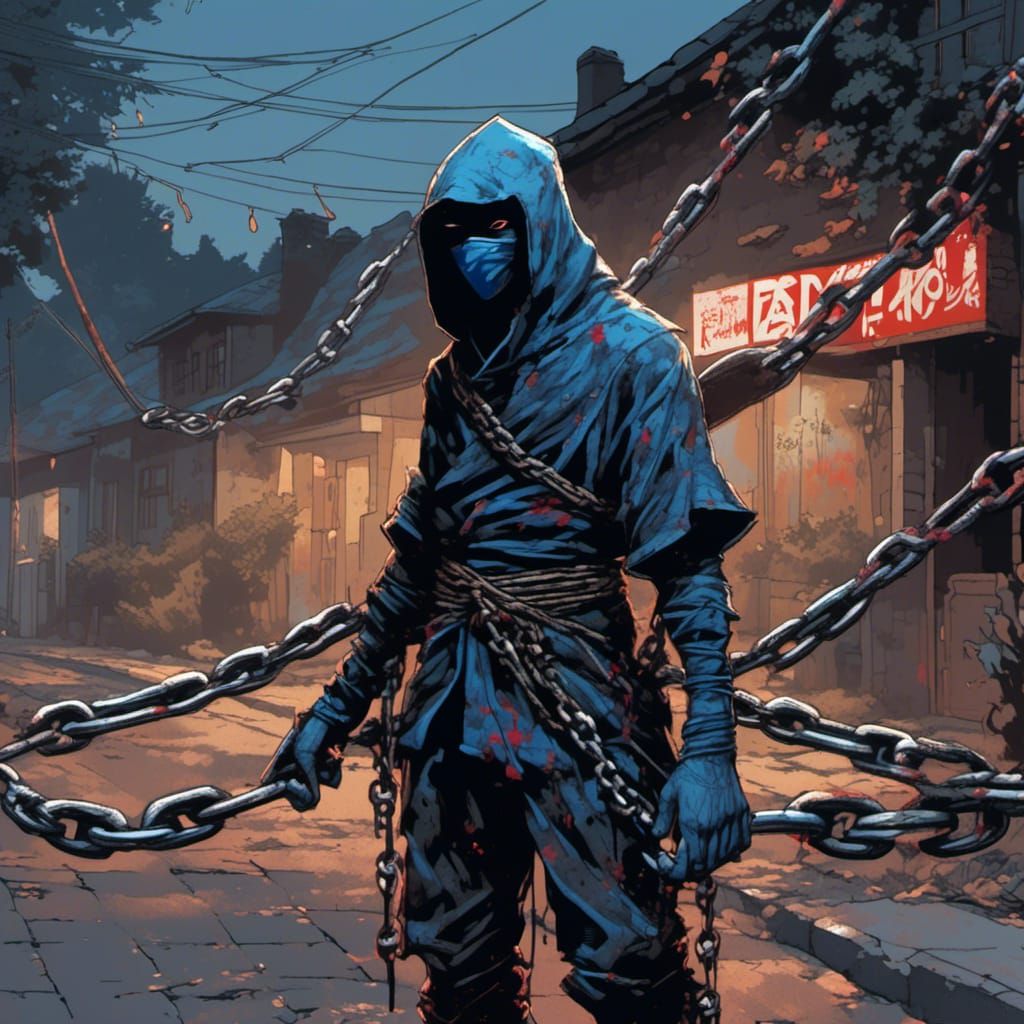 Ninja In Chains - AI Generated Artwork - NightCafe Creator