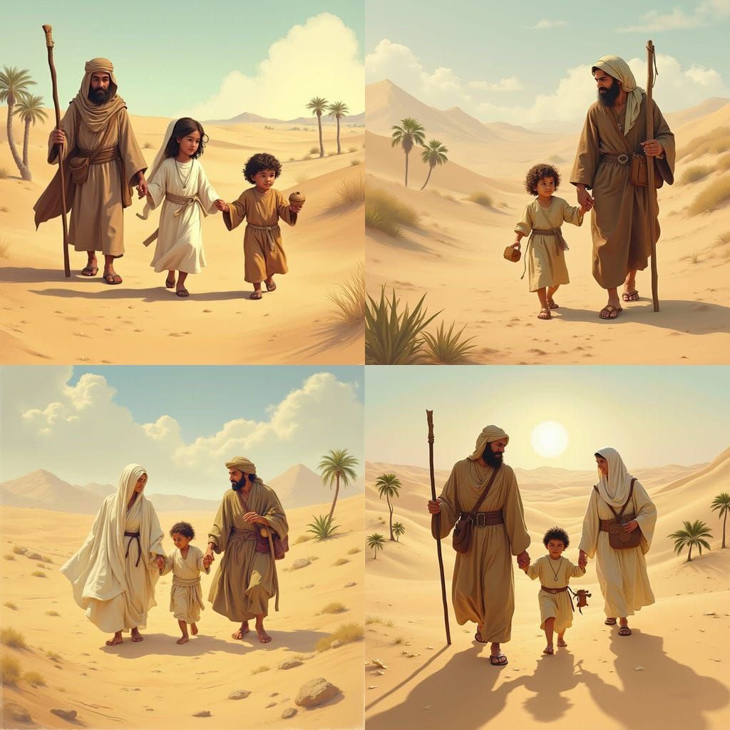 Jesus' Flight to Egypt: A Dramatic Matte Painting - AI Art
