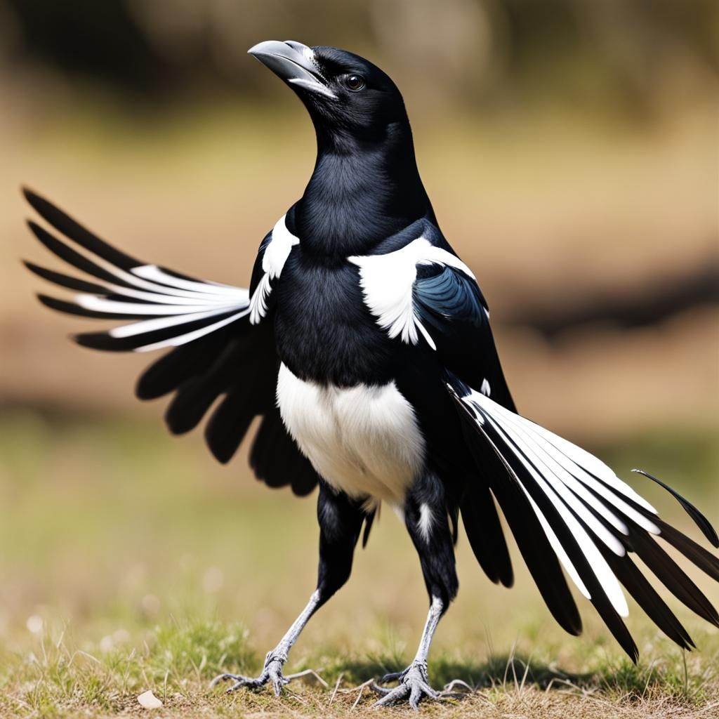 australian magpie fierce aggressive deadly swooping - AI Generated ...