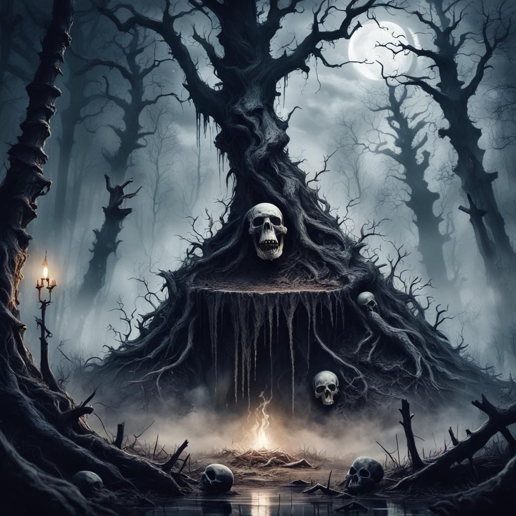 Skull forest - AI Generated Artwork - NightCafe Creator