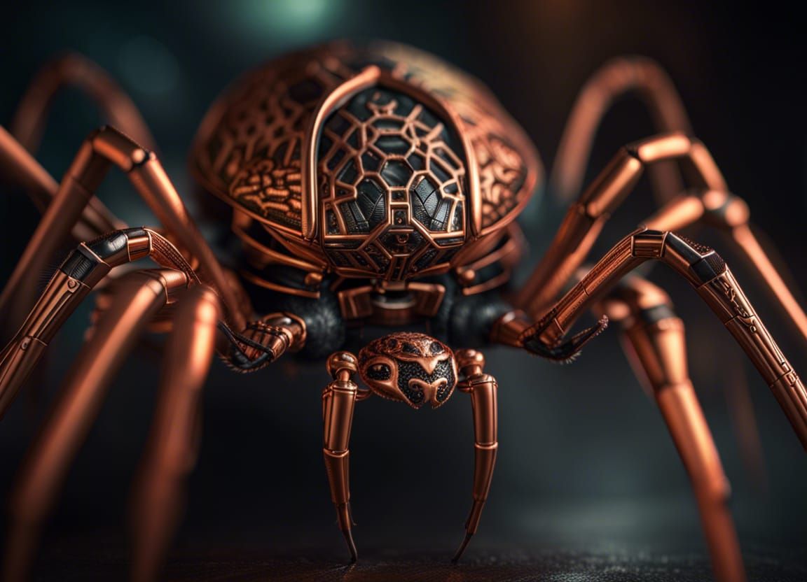Copper spider - AI Generated Artwork - NightCafe Creator