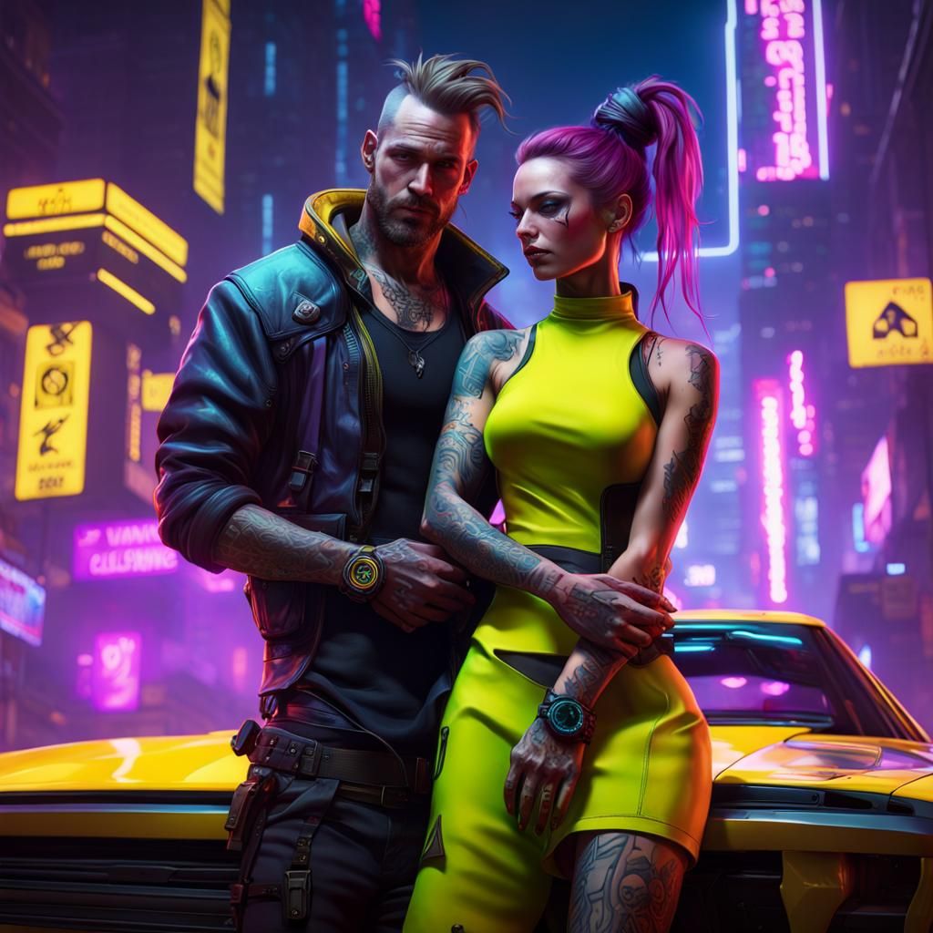 Cyberpunk Couples - AI Generated Artwork - NightCafe Creator