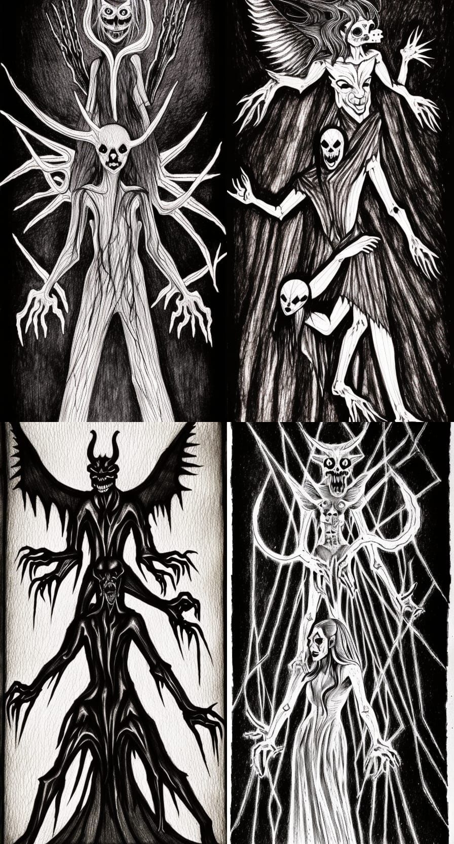 There is a demon that follows me everywhere analogous colors gothic art ...