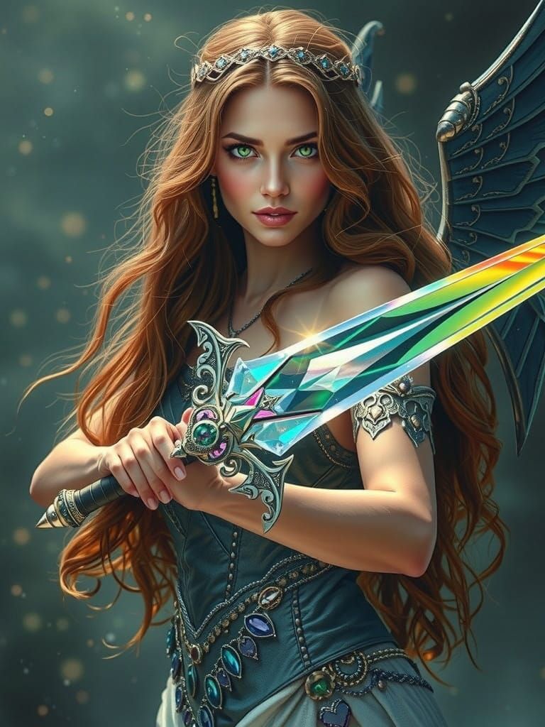 Prismatic Sword - Valkyrie Goddess of Crystalline Beauty