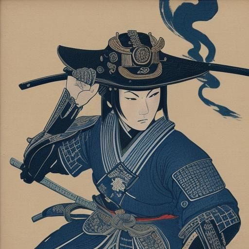 Blue Samurai - AI Generated Artwork - NightCafe Creator