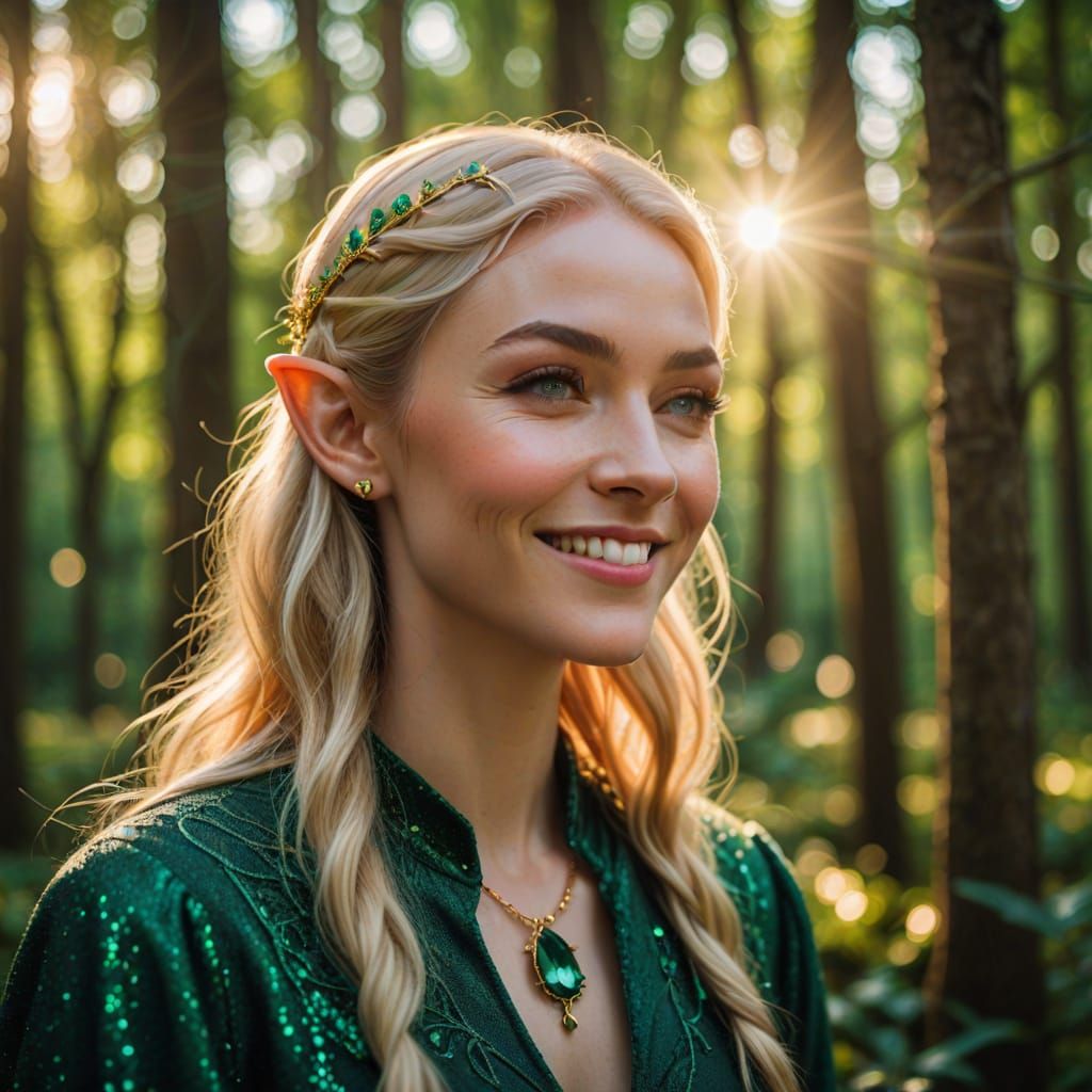 Enchanted Elf Portrait in Hyperrealistic Style - AI Art