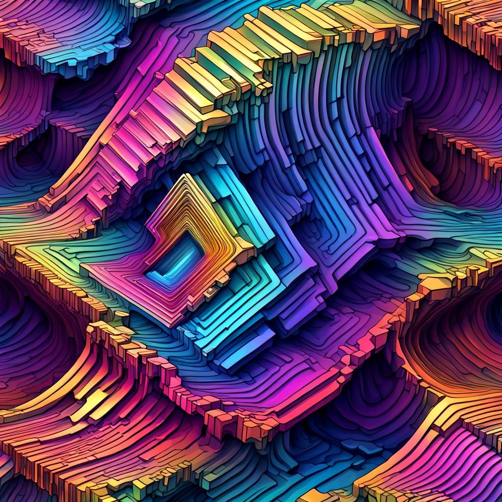 Bismuth Wave - AI Generated Artwork - NightCafe Creator