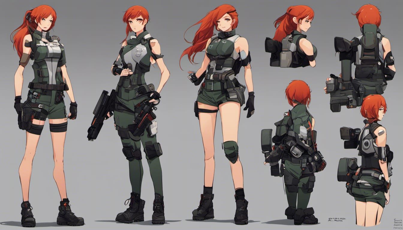 Tanky Girl character sheet - AI Generated Artwork - NightCafe Creator