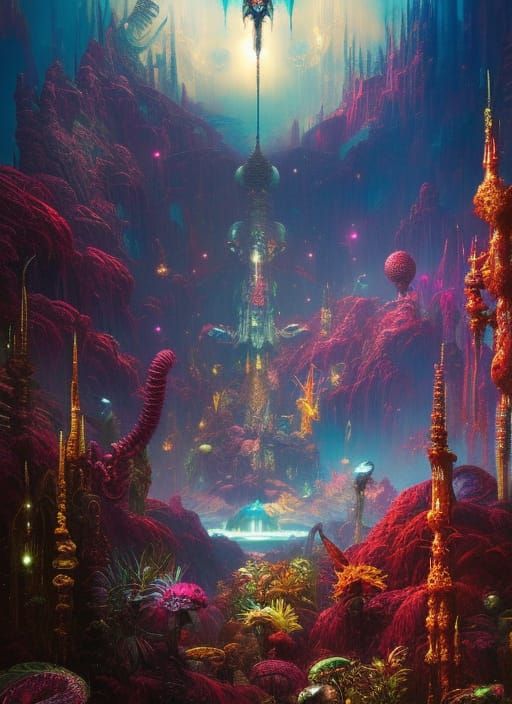Alien Planet Landscape - AI Generated Artwork - NightCafe Creator