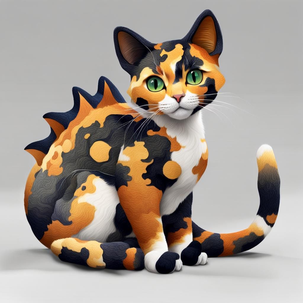 Dragon-Calico Cat hybrid - AI Generated Artwork - NightCafe Creator