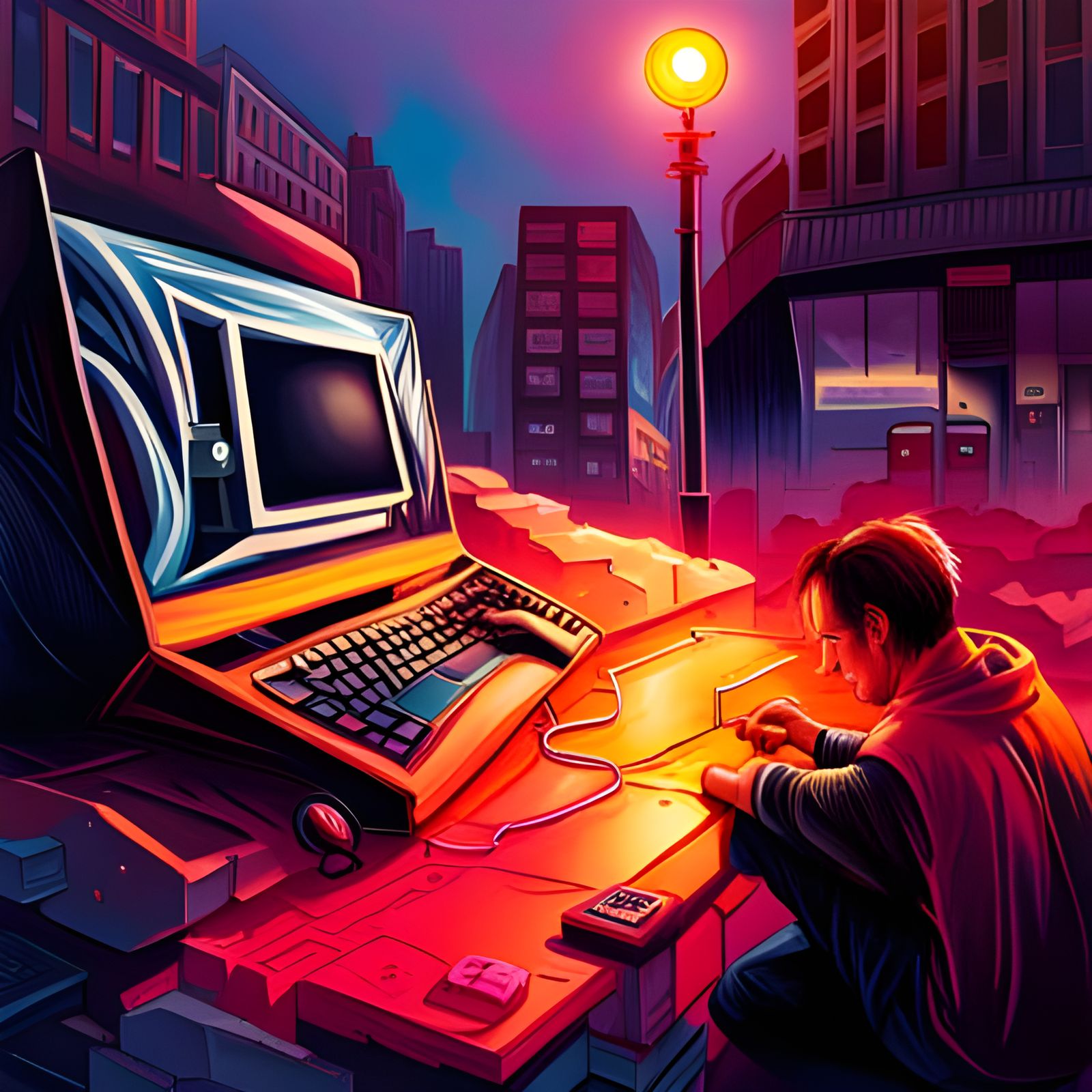 Giant computer - AI Generated Artwork - NightCafe Creator