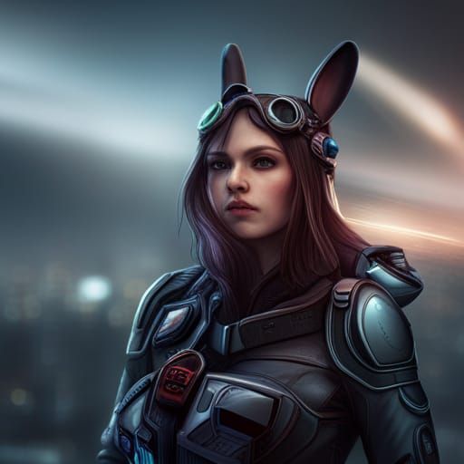 G-Police ; bunny cop on duty - AI Generated Artwork - NightCafe Creator