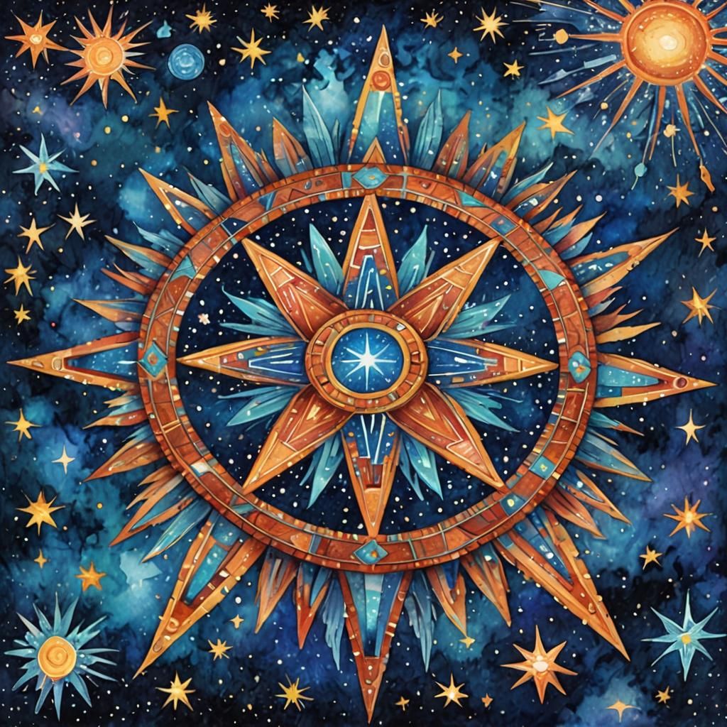 Hopi´s Blue stars - AI Generated Artwork - NightCafe Creator