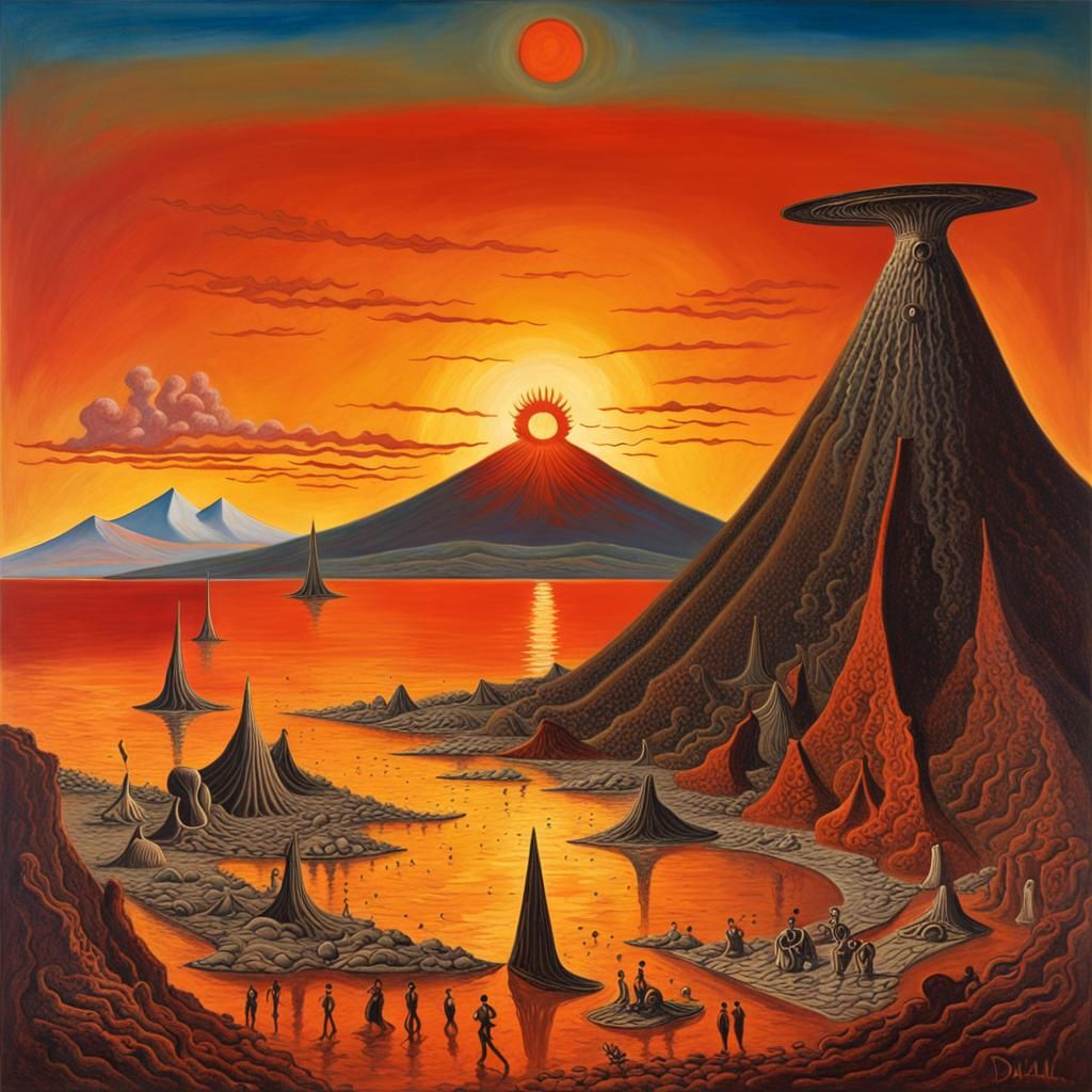 Fiction, surrealism painting like Salvador Dali, Max Ernst, Yves Tangui ...