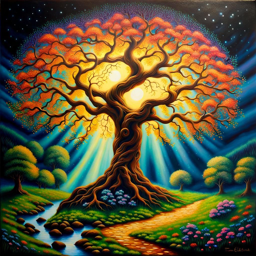 Entwined Tree of Life - AI Generated Artwork - NightCafe Creator