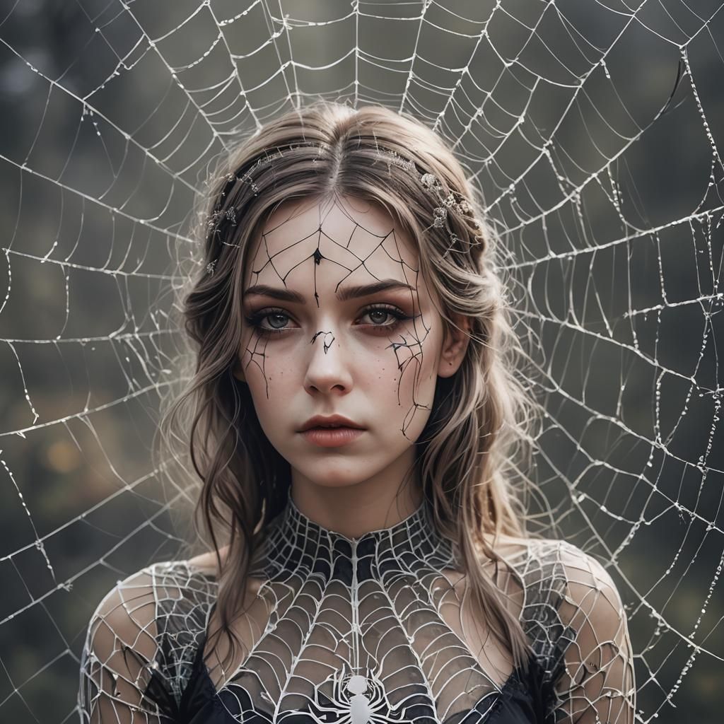 she wears a spiderweb - AI Generated Artwork - NightCafe Creator