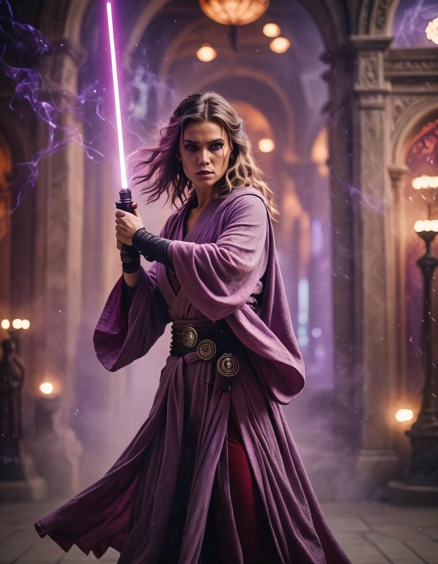 Amanda Billaba, A Jedi Master (single light saber wielder) ♠️ - AI ...